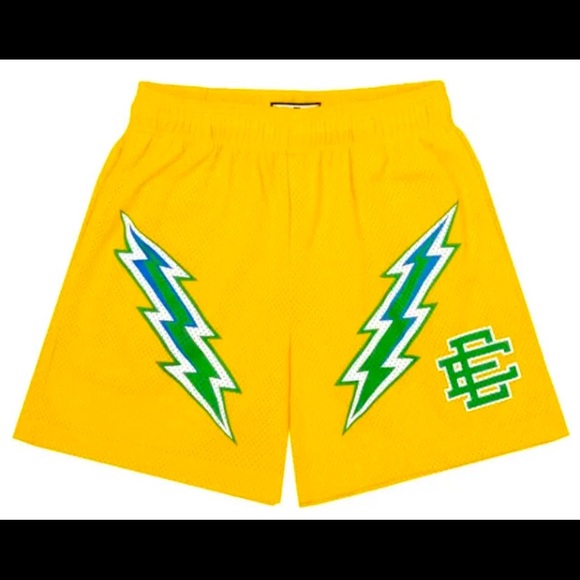 Eric Emanuel | Shorts | Ee Eric Emanuel Yellow Lightning Mesh Shorts ...